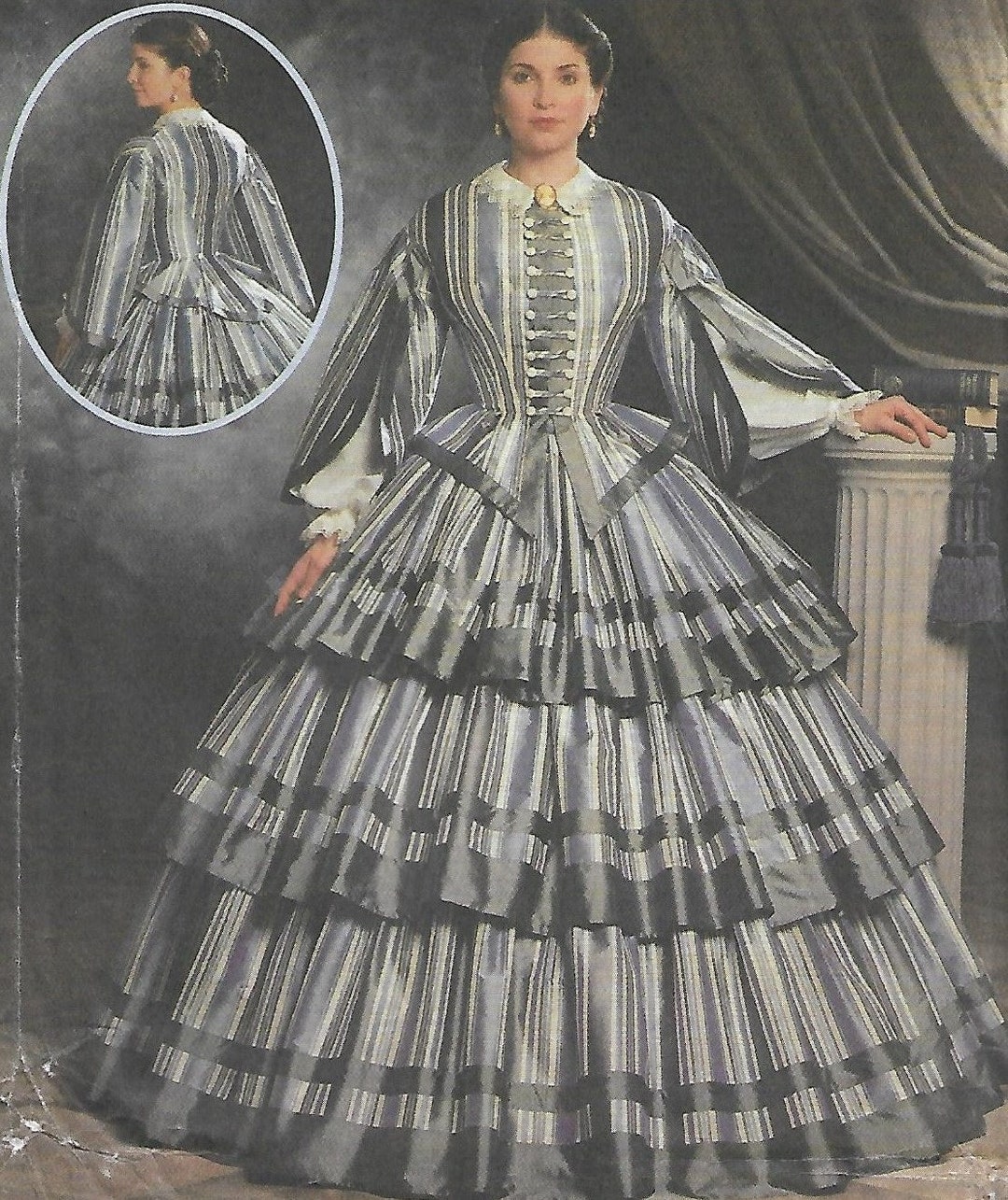 SIMPLICITY 9761 Sizes 6-12 HH Civil War 19th Century. STUNNING Tiered 2 ...