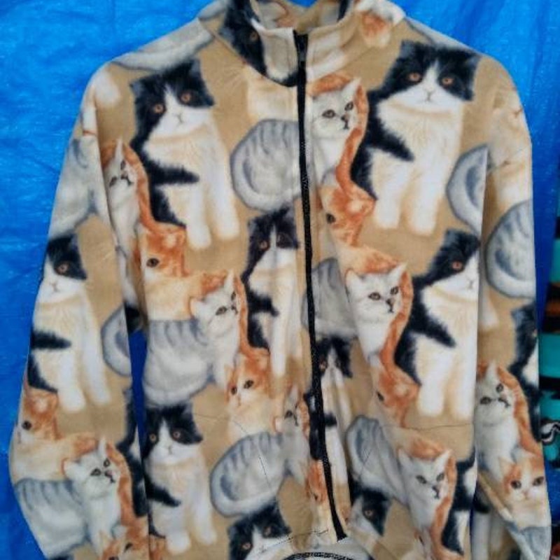 Cat Print Jacket - Etsy