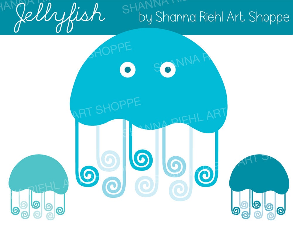 Card Making & Stationery Nautical Baby Shower Jellyfish Clipart Jelly ...