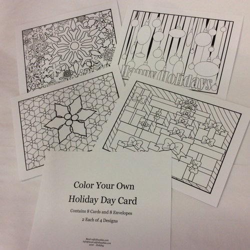 Color Your Own Christmas Cards - Etsy