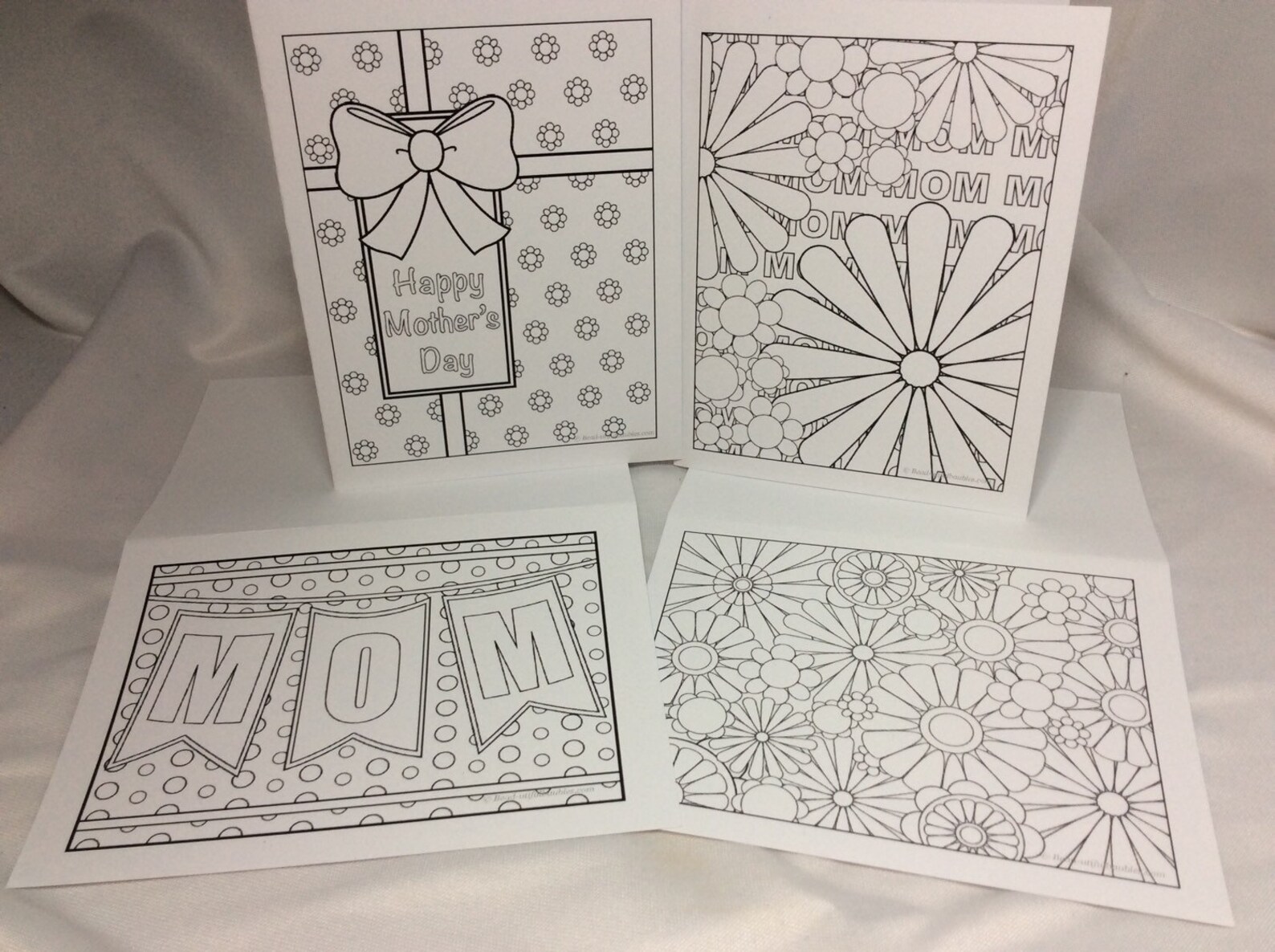 Color Your Own Greeting Cards (mothers Day) - Etsy