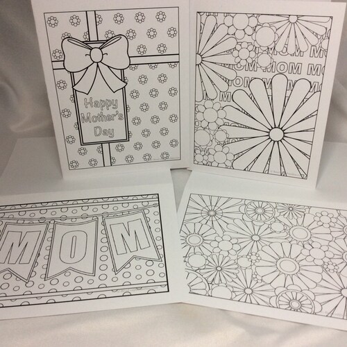 Color Your Own Greeting Cards set 5 - Etsy