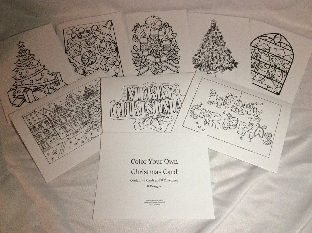Color Your Own Christmas Cards - Etsy