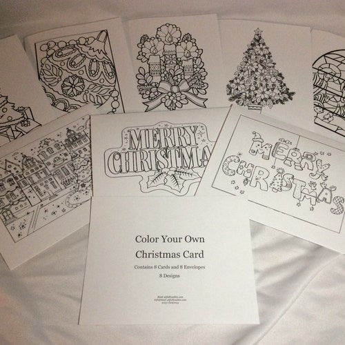 Color Your Own Greeting Cards set 5 - Etsy
