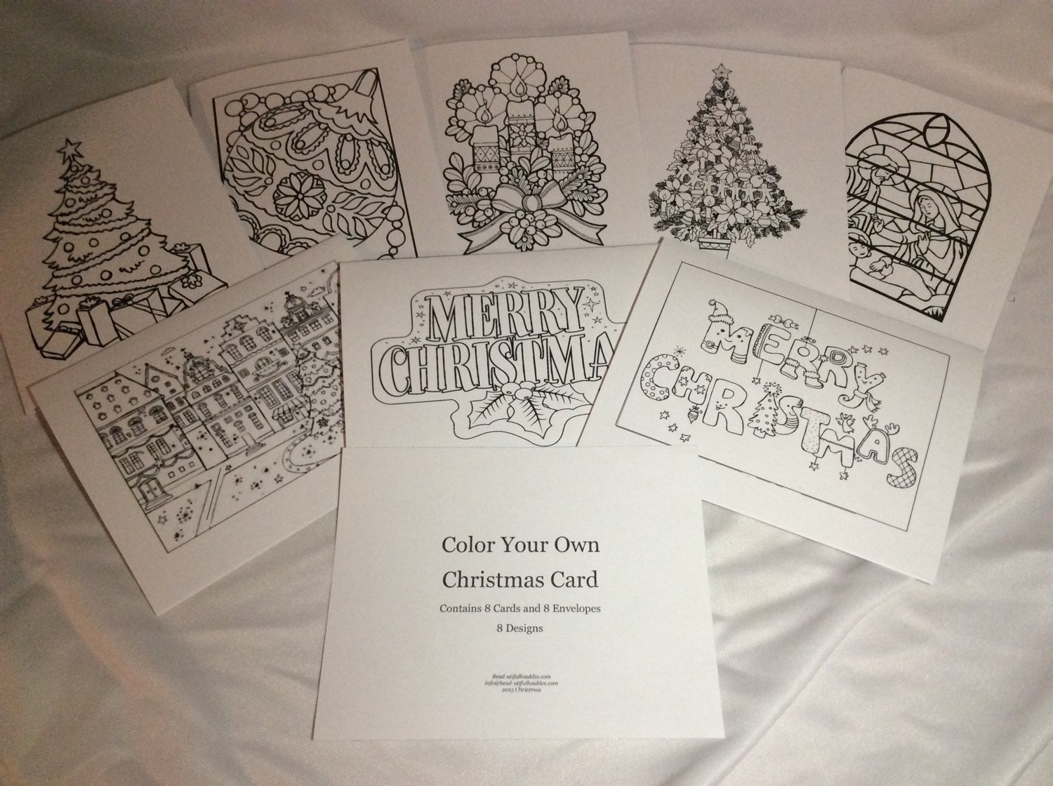 Color Your Own Christmas Cards - Etsy