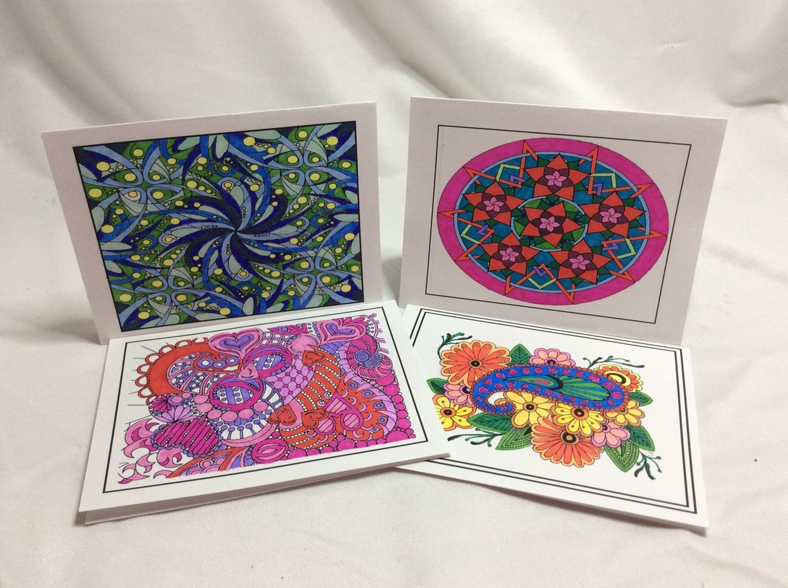 Color Your Own Greeting Cards (set #5) - Etsy