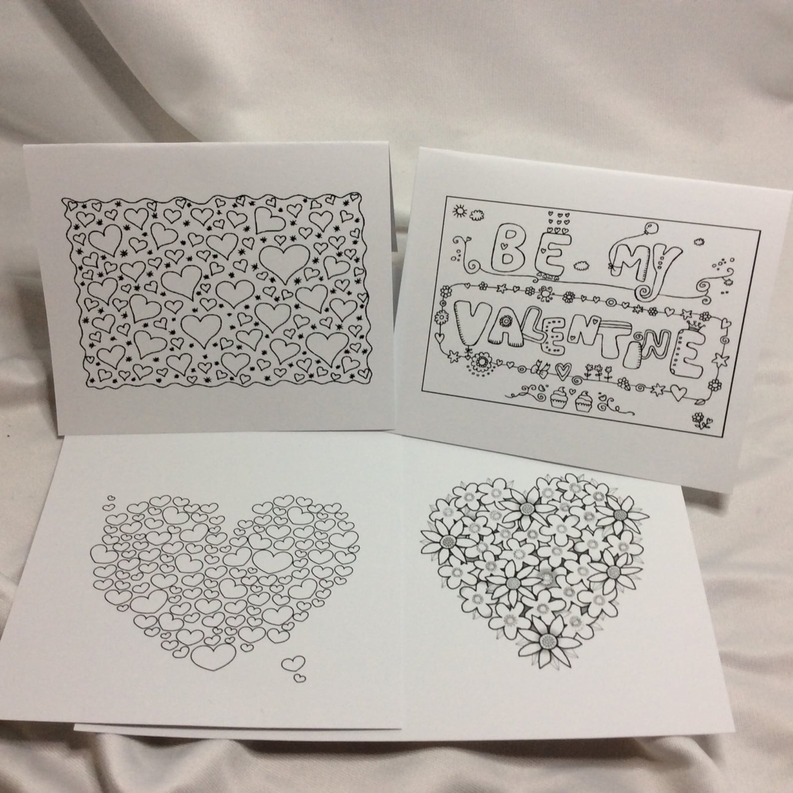 Color Your Own Greeting Cards (valentine and Love) - Etsy