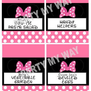 INSTANT DOWNLOAD - Food Labels Classic Girl Mouse Clubhouse Birthday ...