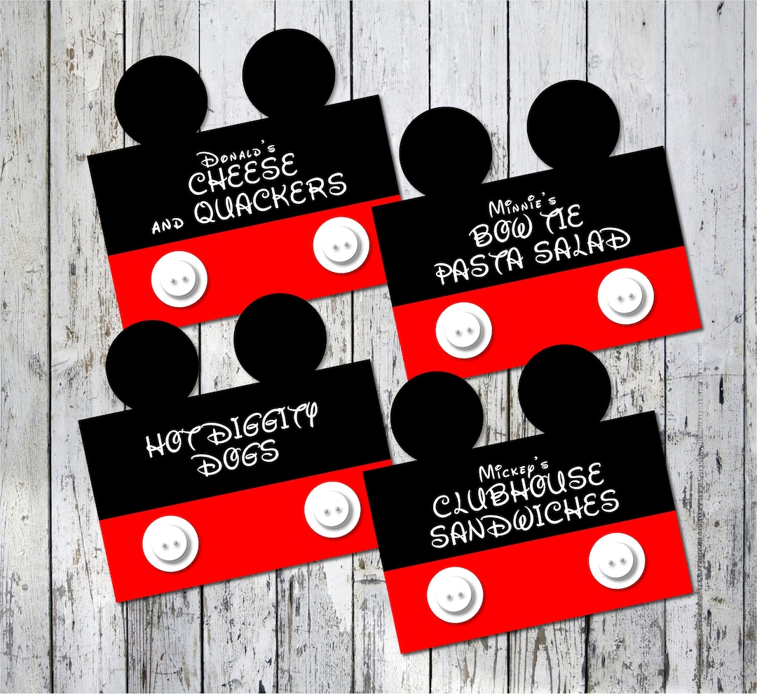 INSTANT DOWNLOAD - Food Labels Mickey Mouse Clubhouse Birthday Party ...