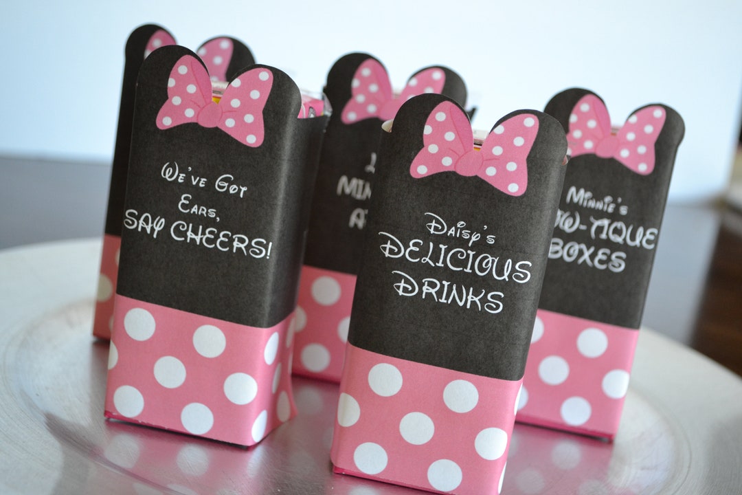 INSTANT DOWNLOAD Minnie Mouse Juice Box Labels- Printable Mouse Juice ...