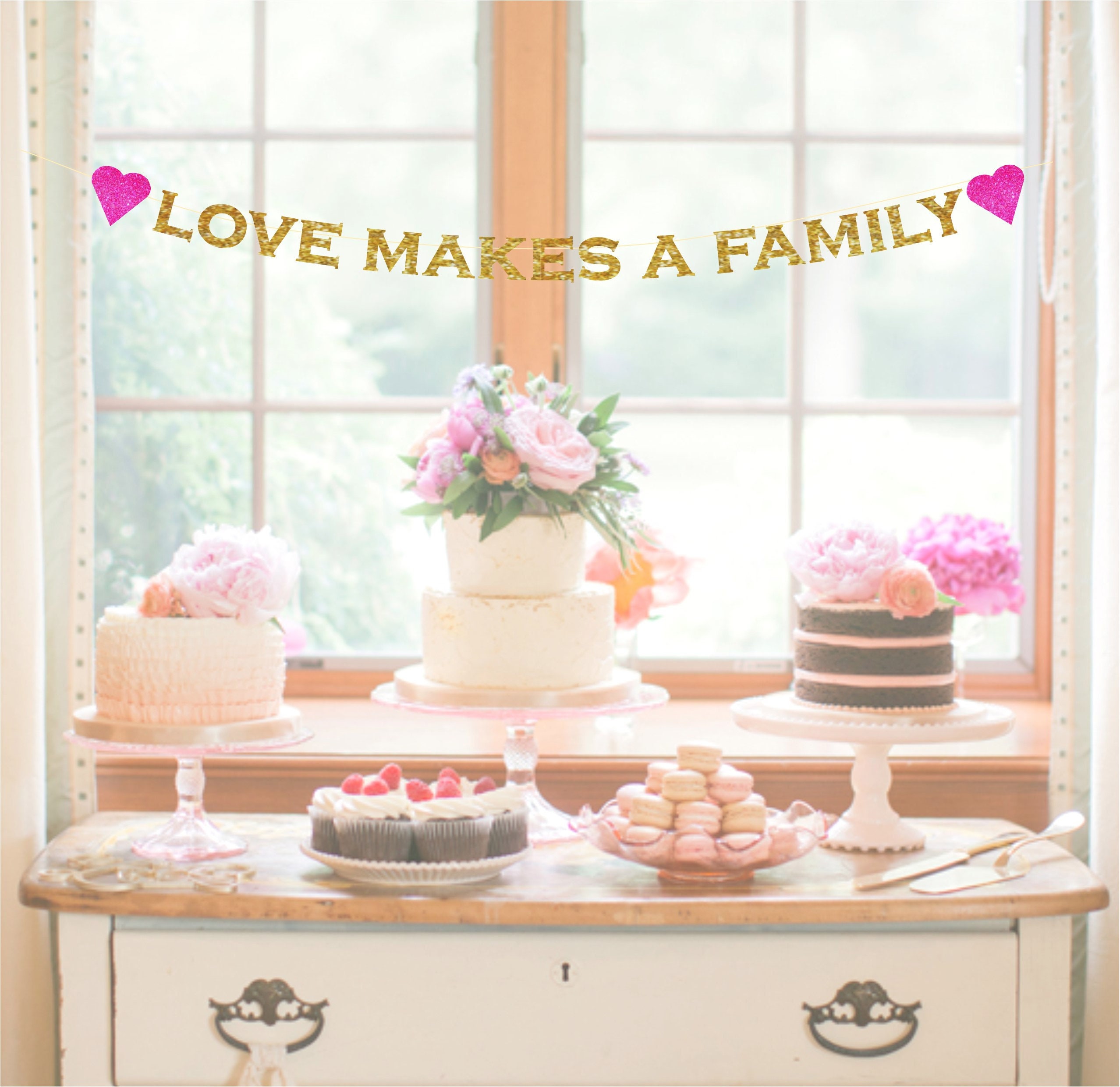 Love Makes A Family Banner Adoption Banner Adoption Photo | Etsy