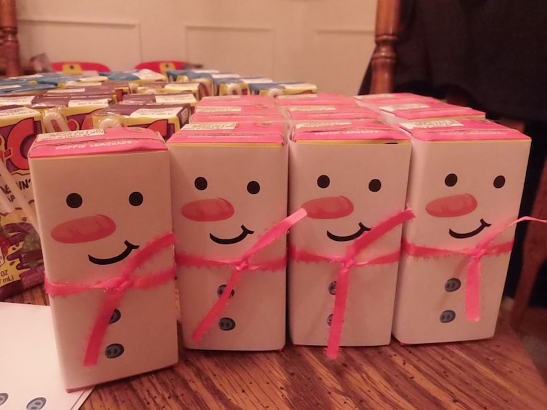 INSTANT DOWNLOAD Snowman Juice Box Labels Winter Onederland - Etsy