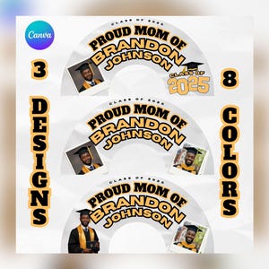 24 Custom Clacker Fan Editable 2025 Proud Mom of Graduation Canva Fan ...