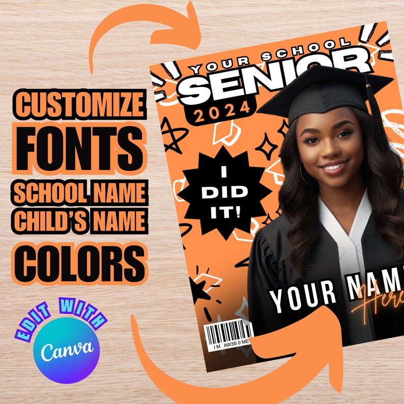 10 Graduation Magazine Cover, Magazine Prom Cover, Homecoming Fully ...