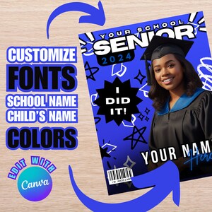 10 Graduation Magazine Cover, Magazine Prom Cover, Homecoming Fully ...