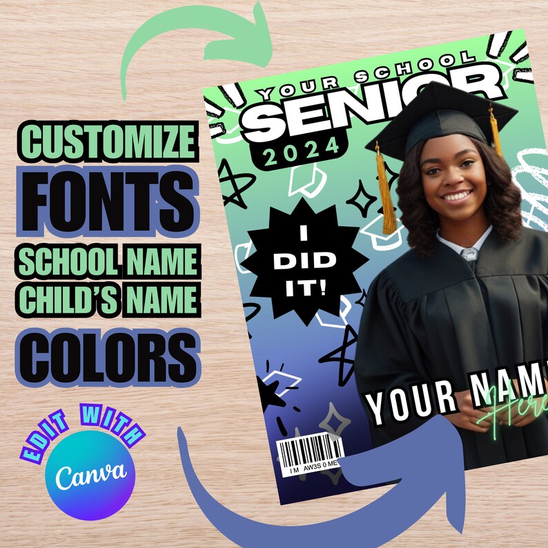 10 Graduation Magazine Cover, Magazine Prom Cover, Homecoming Fully ...