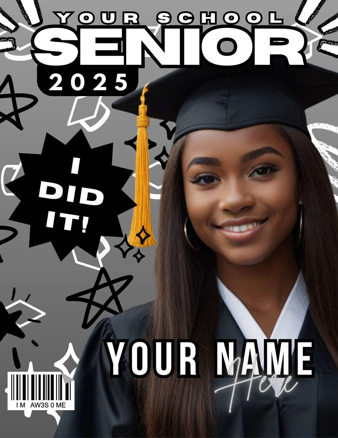 10 Graduation Magazine Cover, Magazine Prom Cover, Homecoming Fully ...