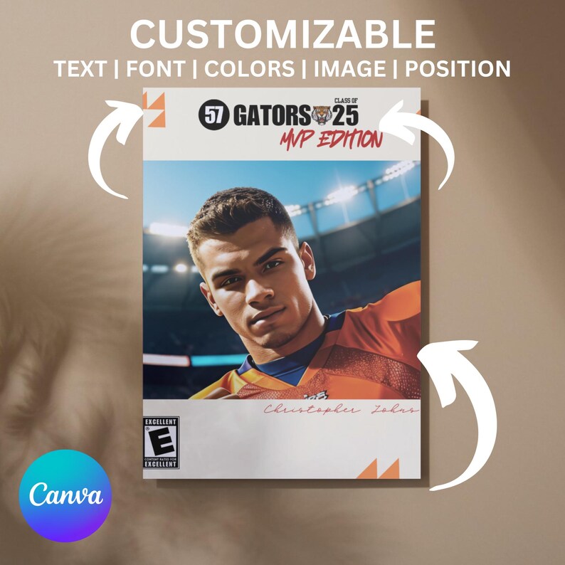3 Editable Madden Cover Canva Poster Design Template | Sports Event ...