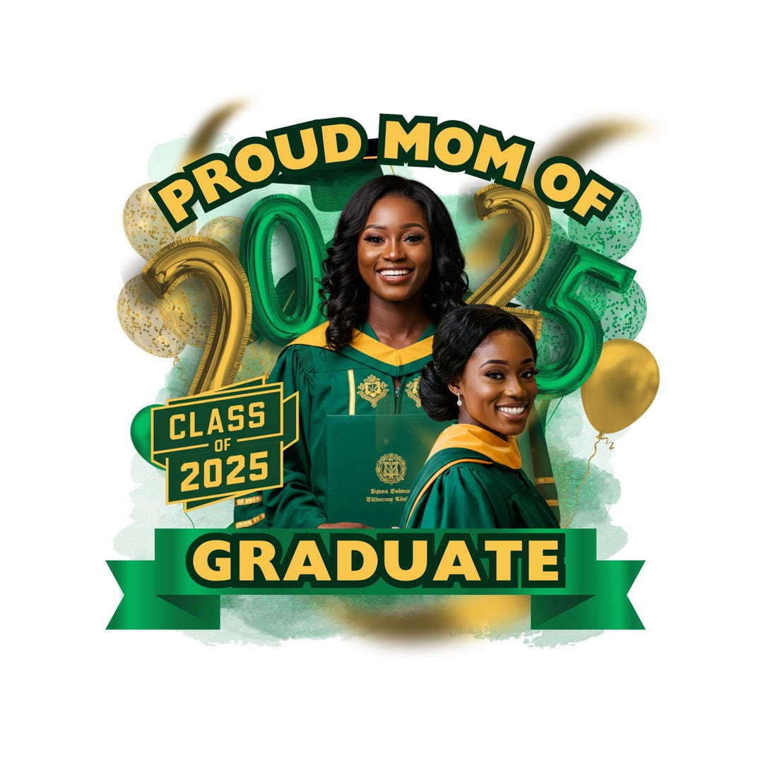 12 Green and Gold Graduation T Shirt Design, Editable in Canva, 2025 ...