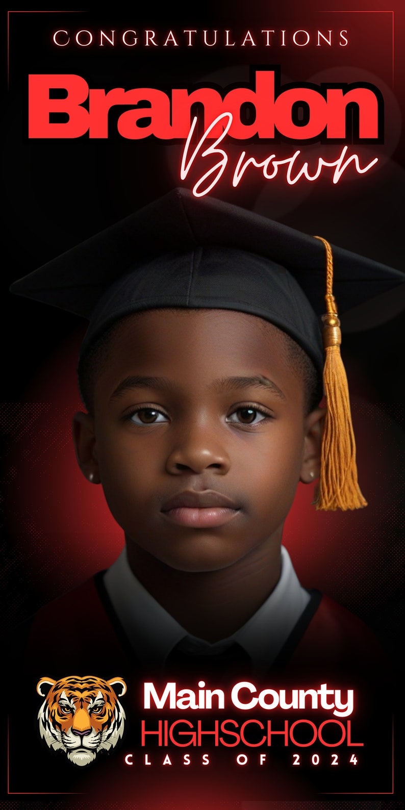 8 Vertical Graduation Banner Design Canva Template Bundle, Class of ...