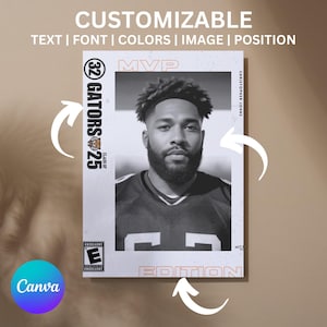 3 Editable Madden Cover Canva Poster Design Template | Sports Event ...