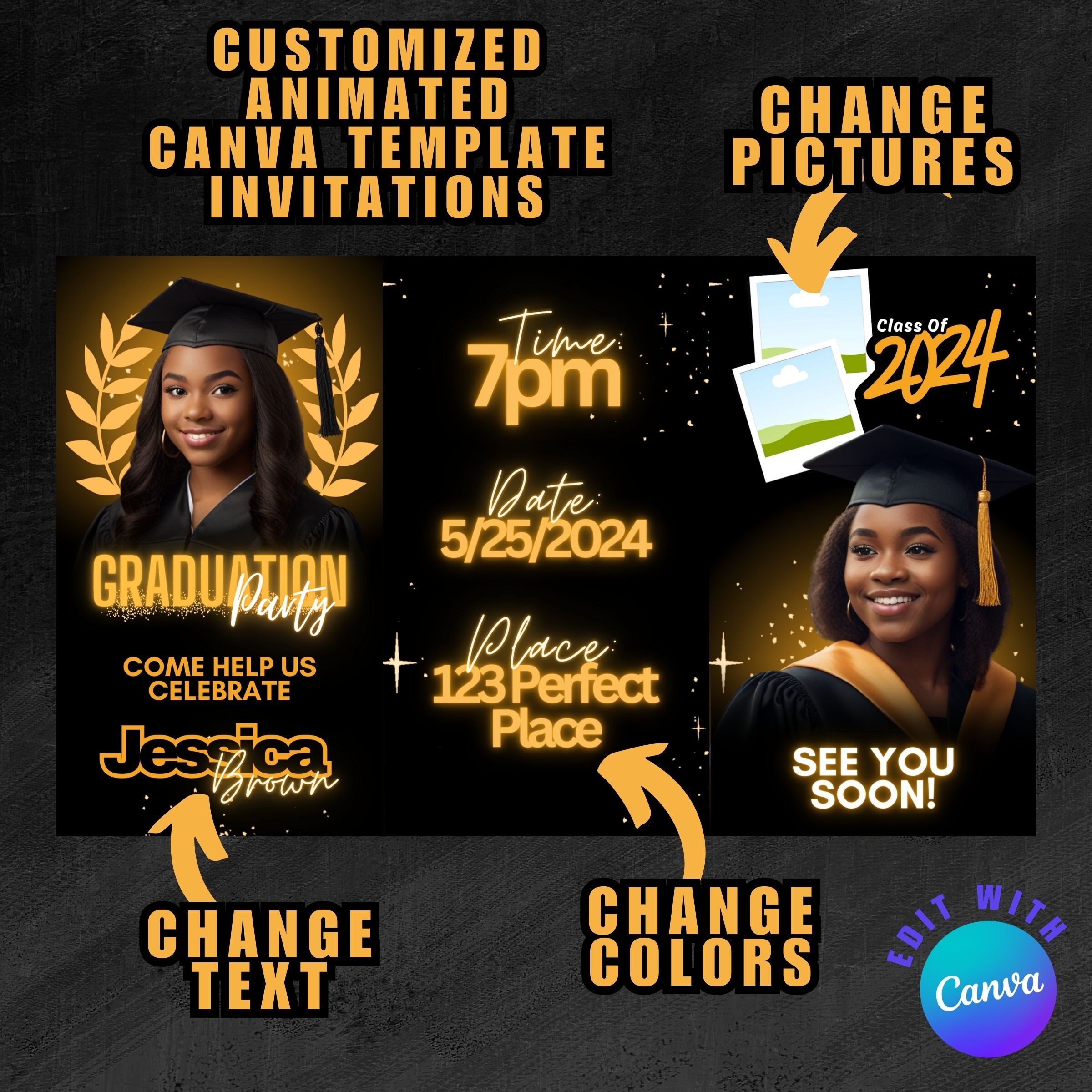 Mega Bundle 85+ Graduation Canva Template Bundle, 2024 Graduation T ...