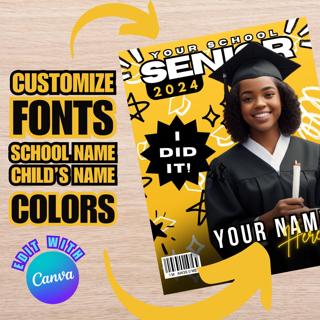 10 Graduation Magazine Cover, Magazine Prom Cover, Homecoming Fully ...