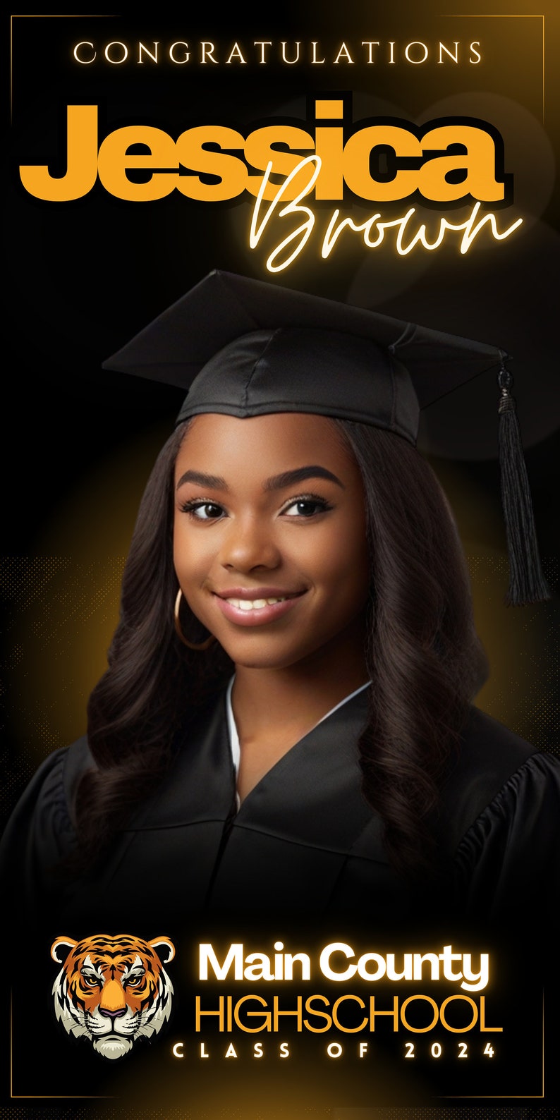 8 Vertical Graduation Banner Design Canva Template Bundle, Class of ...