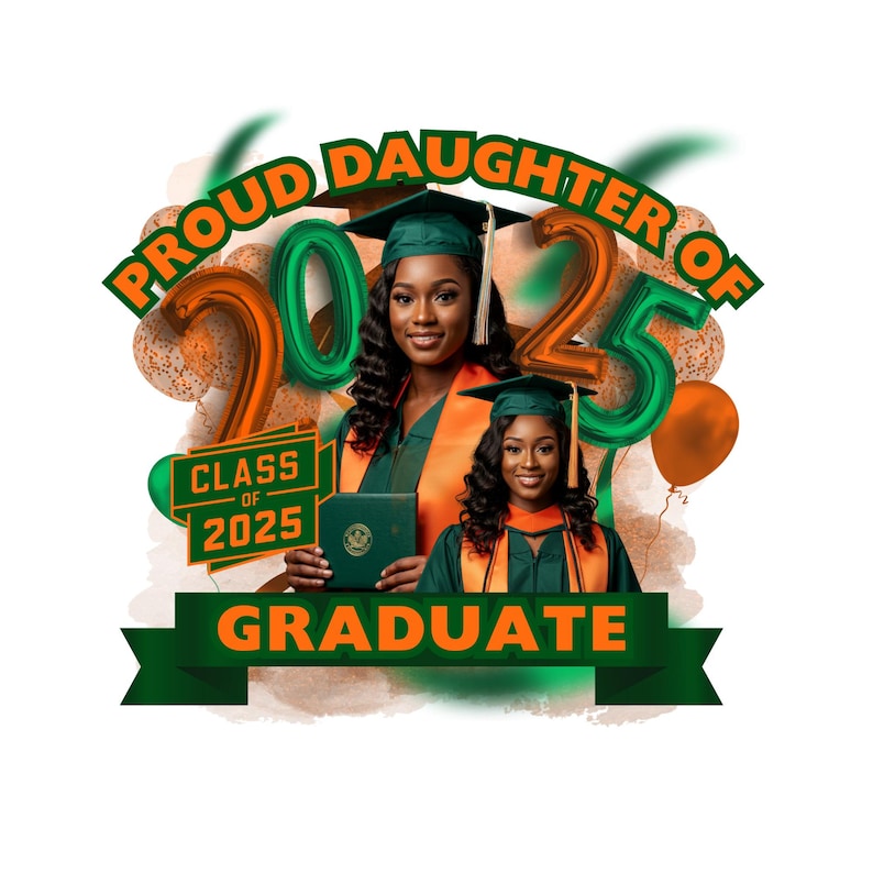 12 Orange and Green Graduation T Shirt Design, Editable in Canva, 2025 ...