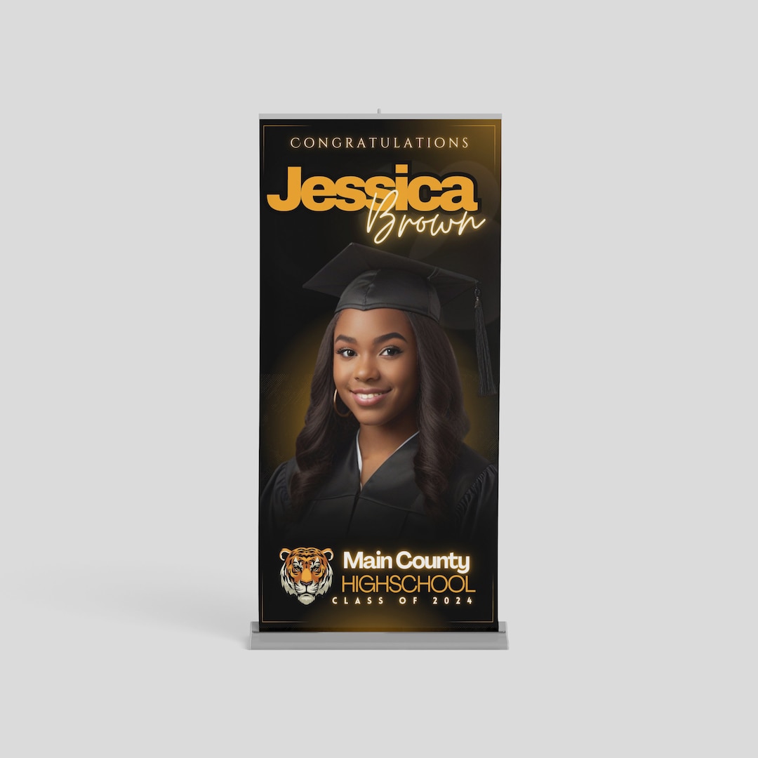 8 Vertical Graduation Banner Design Canva Template Bundle, Class of ...