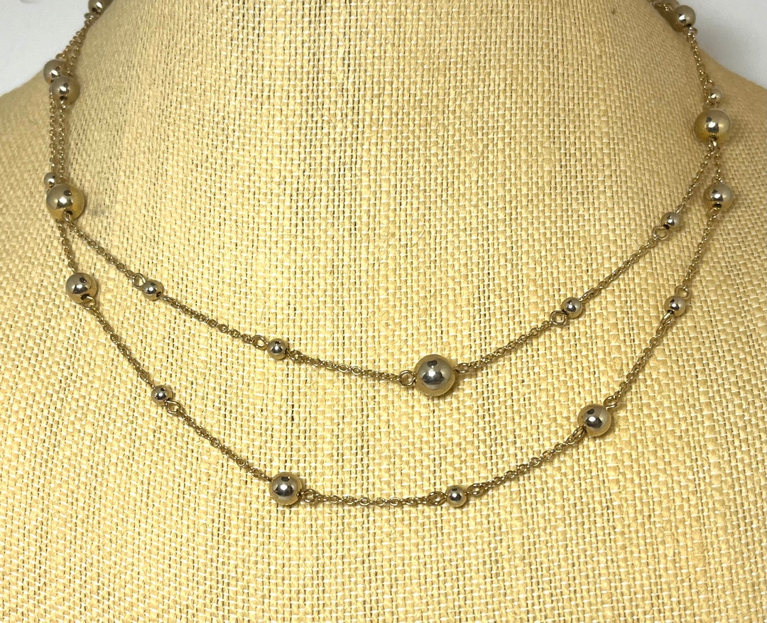 Gold Necklace/chaps Necklace/gold Ball Necklace - Etsy