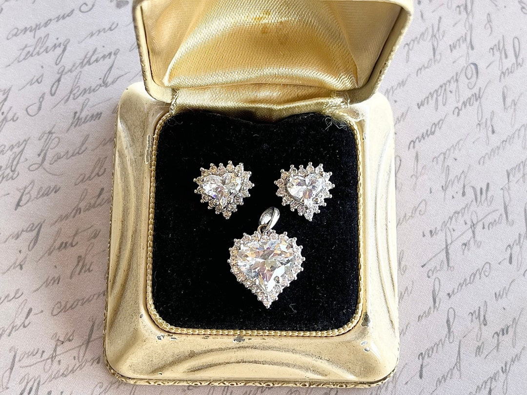 Stauer True Heart/diamondaur/jewelry Set/heart Pendant/heart Earrings ...