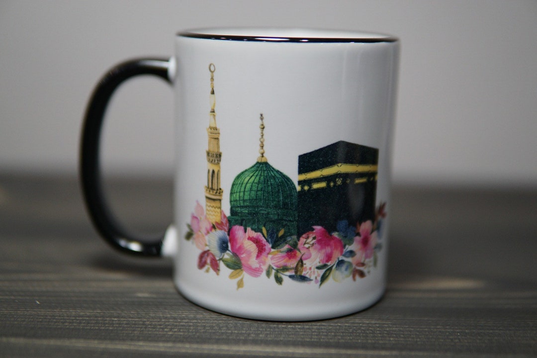 Water Colour Floral Kaaba & Prophets Mosque Mug Little Reminder water ...