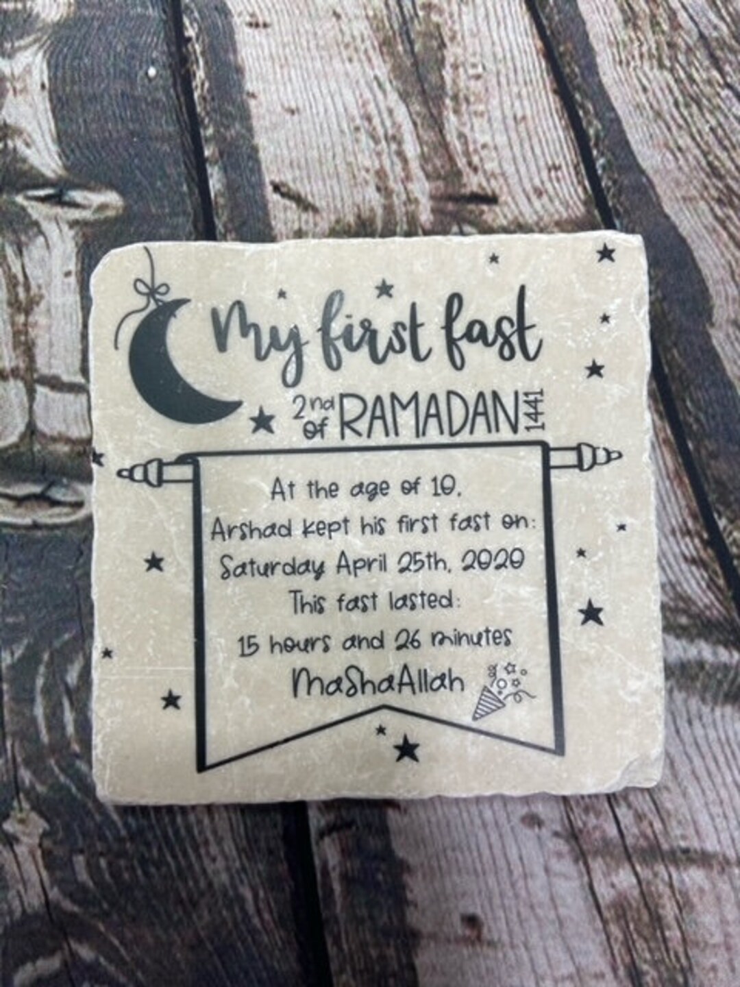 My First Fast Marble Tile Childs First Fast Ramadan - Etsy