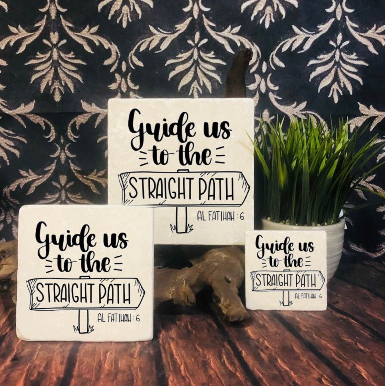 Guide Us to the Straight Path Little Reminder Tile Art Marble Quran ...
