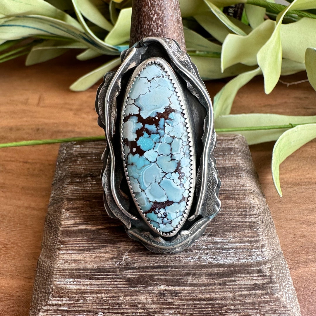 Large Gobi Turquoise Statement Ring. Large Oval Ring. Turquoise Ring. Hubei Jewelry Ring. Ocean ...