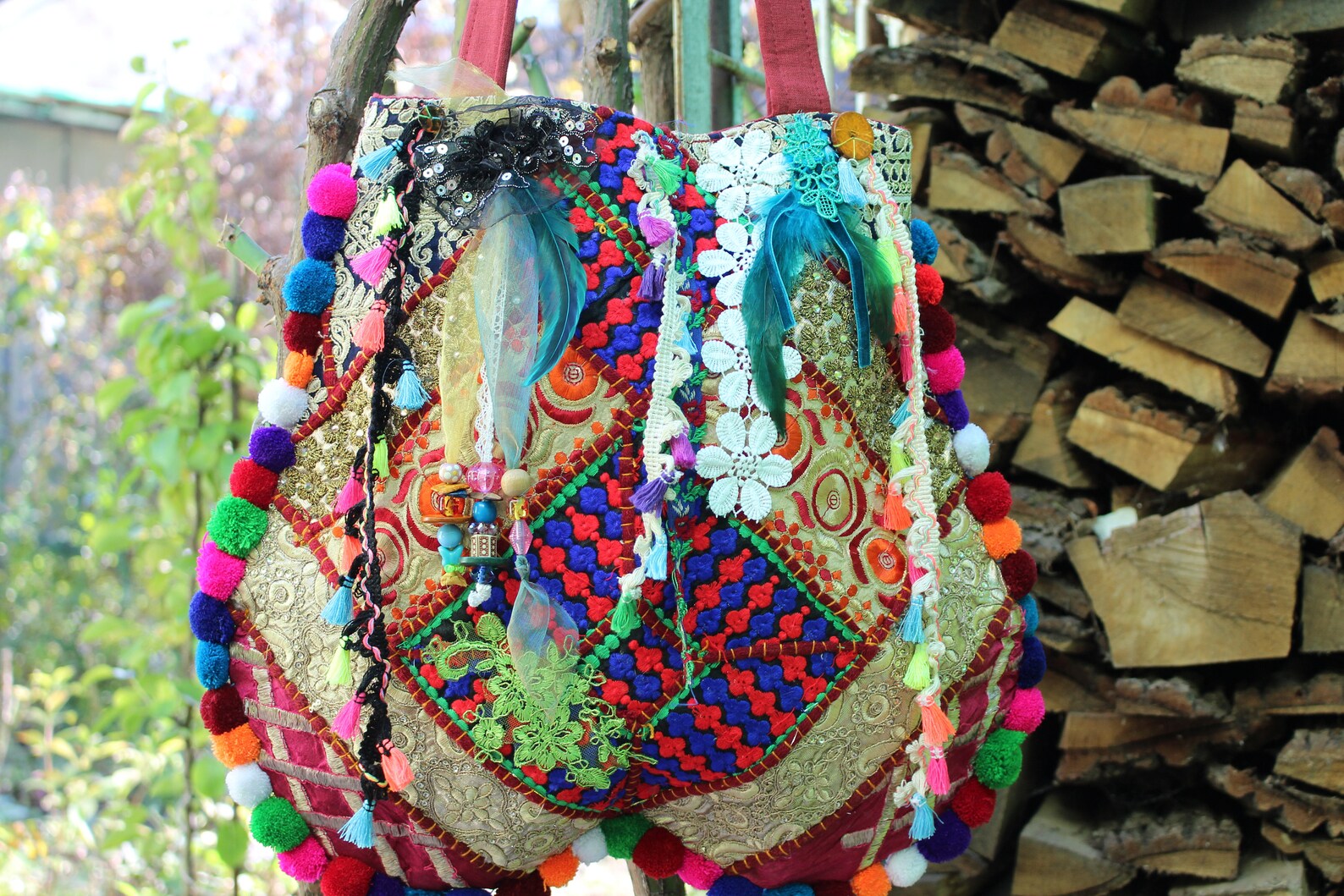 Embroided Handmade Bohemian Vintage Indian Bag Big Size - Etsy