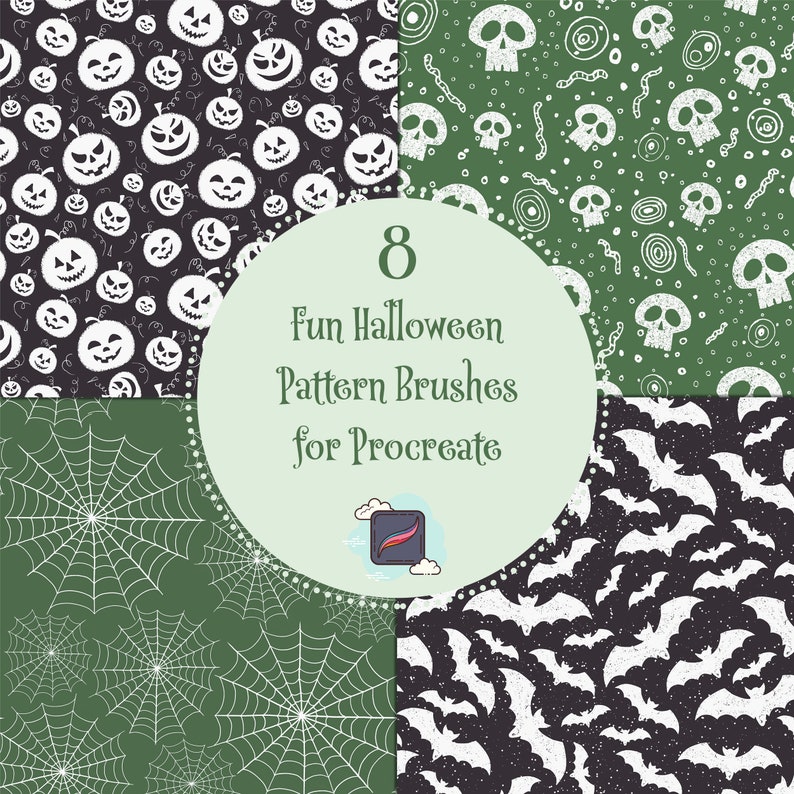 Procreate Halloween Pattern Brushes Personal & Commercial - Etsy