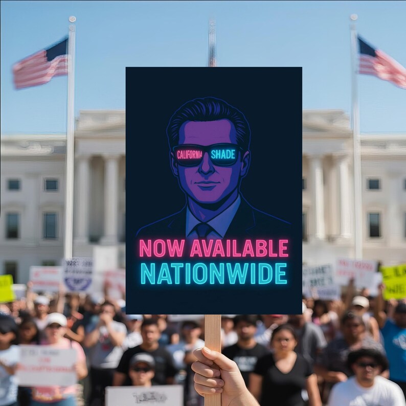 Printable Rally Sign, No Kings Protest Poster, Political Satire Artwork ...