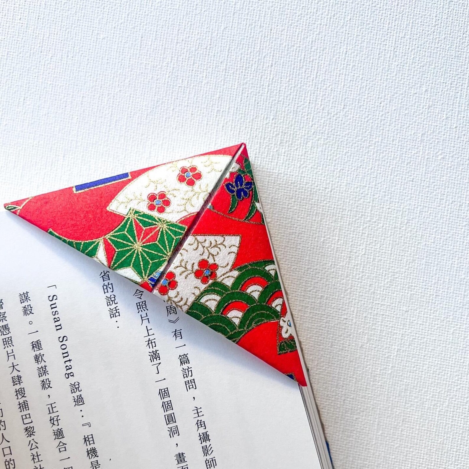 Japanese Origami Bookmark, Origami Paper Book Corner, Gift for Book ...