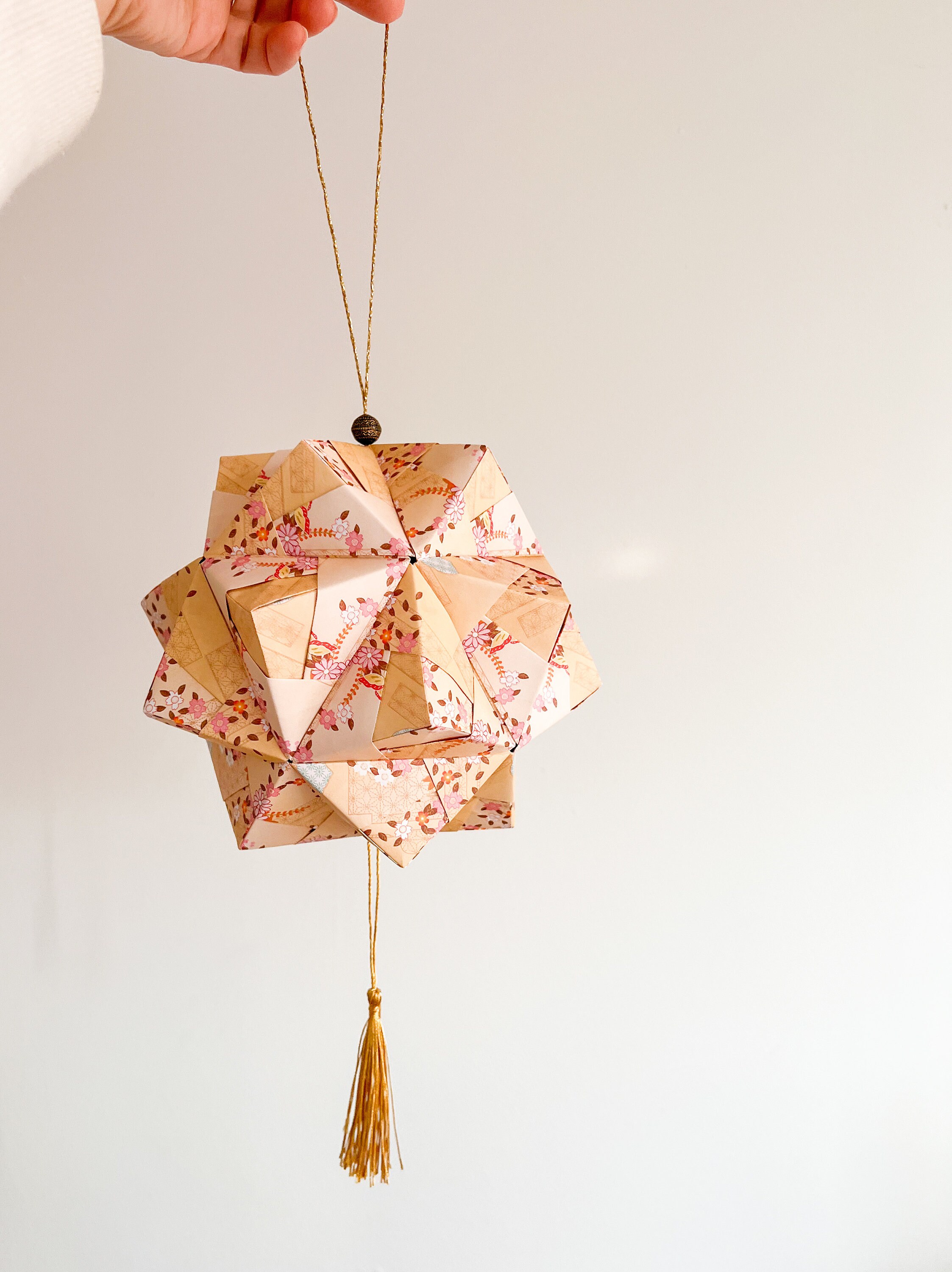 Large Kusudama Paper Lantern, Origami Decor, Origami Wall Hanging ...