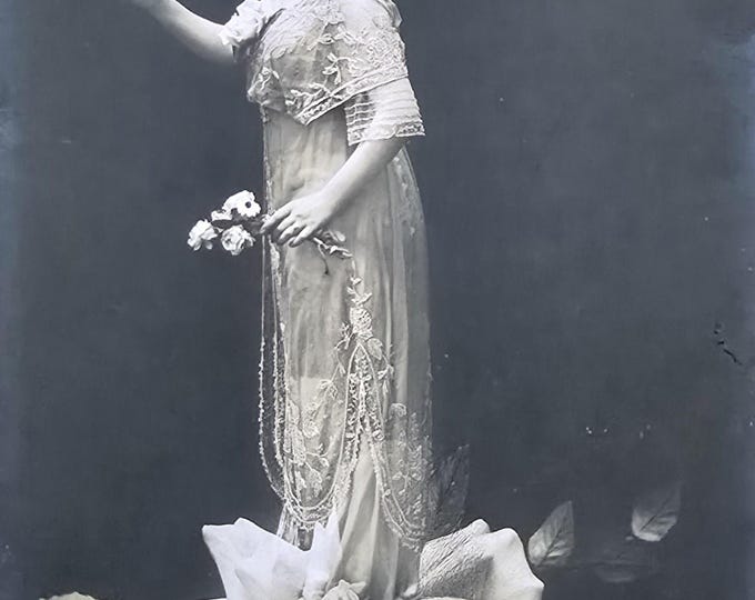 Surreal Rose Fantasy /// Edwardian Woman Floral Portrait /// Original ...