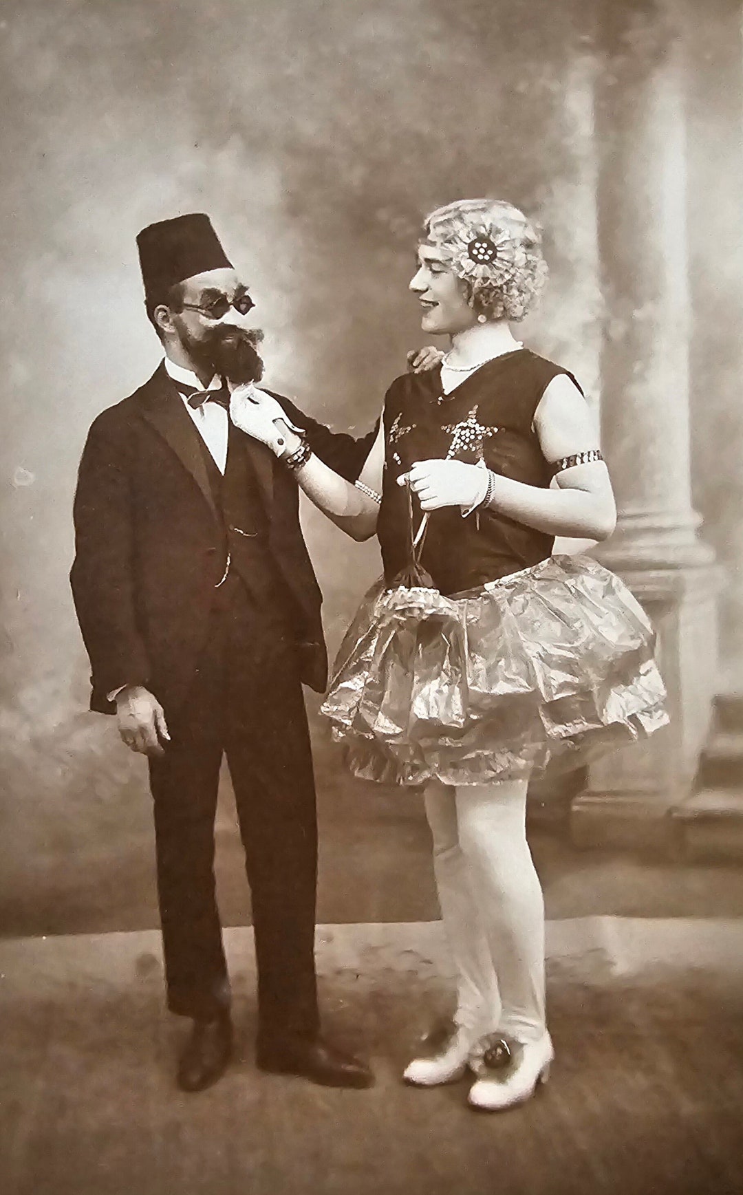 Rare Female Impersonator Portrait With Mysterious Gentleman /// Cross ...