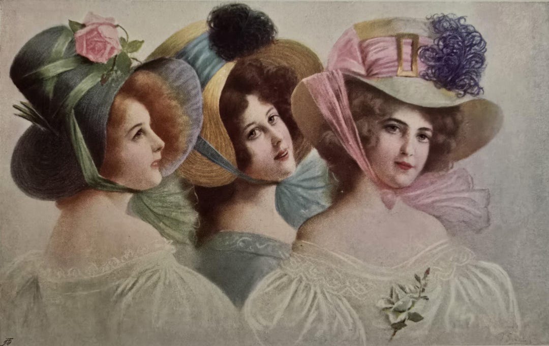 Victorian Fashion /// Edwardian Women Portrait /// Belle Epoque Hats ...