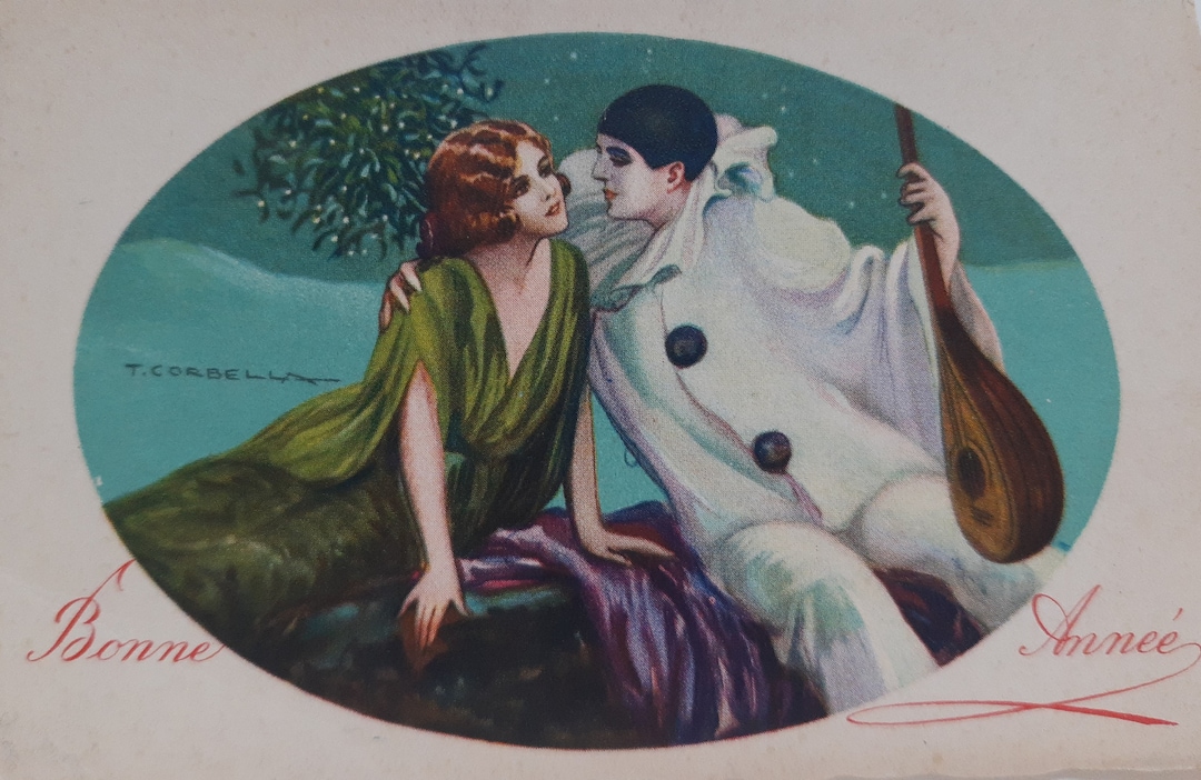 Art Deco Pierrot /// Italian Illustration by Corbella /// Commedia Dell ...