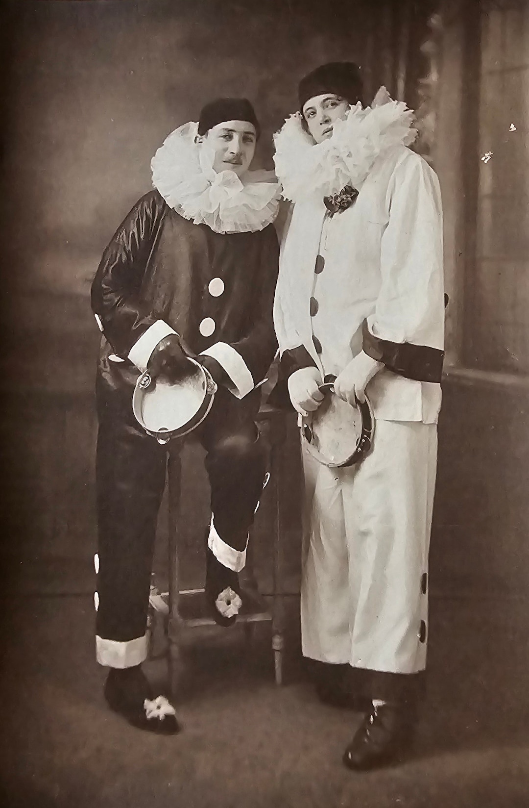 Carnival Pierrot Couple /// Circus Clown Costumes /// Original Antique ...
