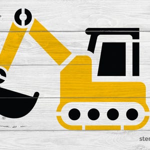 Excavator Stencil | Construction Vehicle Stencil | Play Room Stencil ...