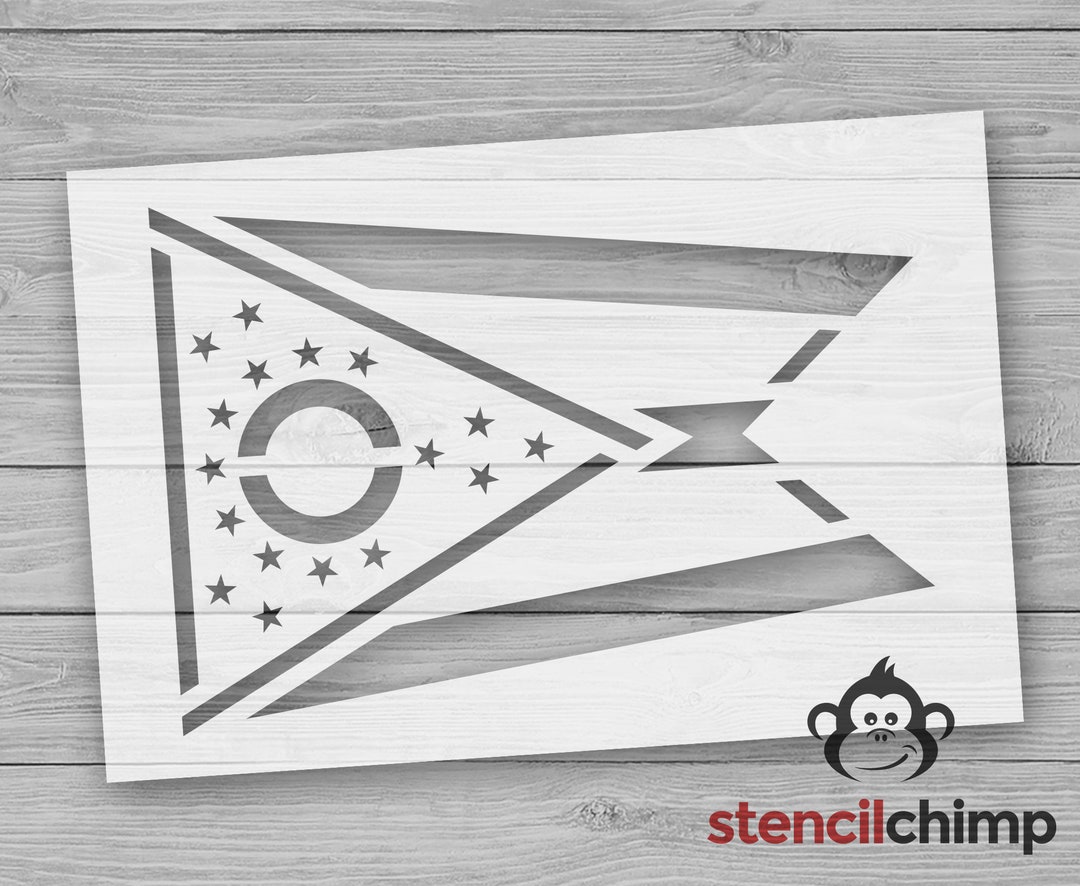 Ohio State Flag Stencil, Ohio Stencil for Wood Sign, Buckeye State ...