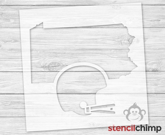 Pennsylvania State Shape With Football Helmet Stencil PRO | Etsy