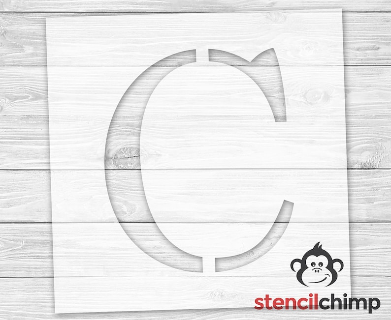 Letter C Stencil for Sign Serif Letter Stencil Monogram - Etsy